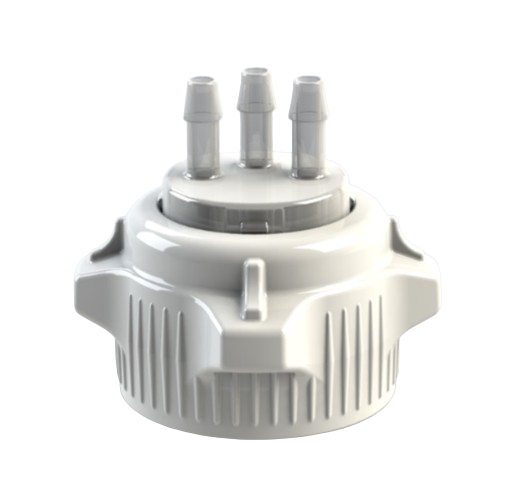 Open Top VersaCap® 53B with Molded 3x 1/4" HB Adapter | Foxx Life Sciences