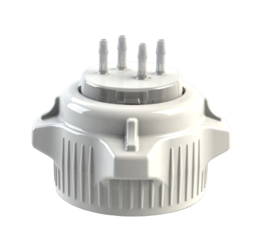 Open Top VersaCap® 53B with Molded 4x 1/8" HB Adapter | Foxx Life Sciences