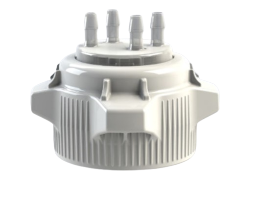 Open Top VersaCap® 83B with Molded 4x 1/4" HB Adapter | Foxx Life Sciences