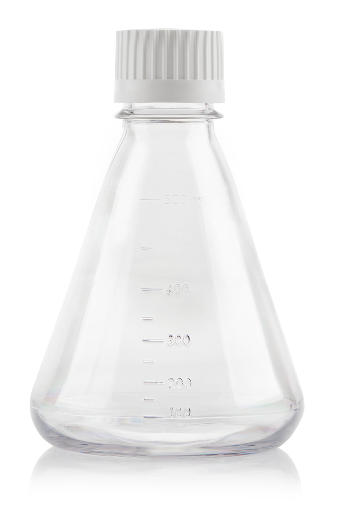 EZBio®pure 500mL Erlenmeyer Flask, PC, Baffle Base, VersaCap® 38-430 ...