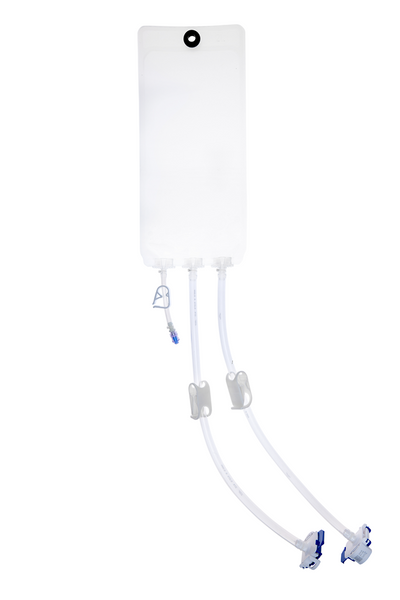 EZBio® Ultra Bag Assembly, 2000mL (2L), PE Bag, 2x 3/8" HB port, 1x1/4 ...