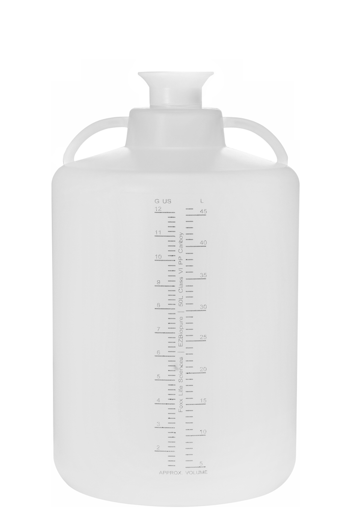 EZBio®pure Round Carboy with TC Sanitary Neck, PP, 50L Carboy, Sterile ...