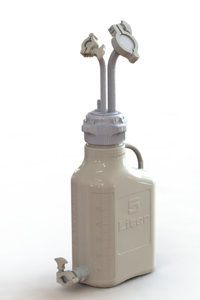EZBio® Rigid Reservoir, PP, 5L rectangular Carboy, 83B VersaCap® with ...