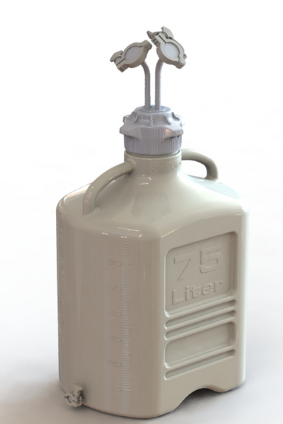 EZBio® Rigid Reservoir, PP, 75L rectangular carboy, 120mm VersaCap ...