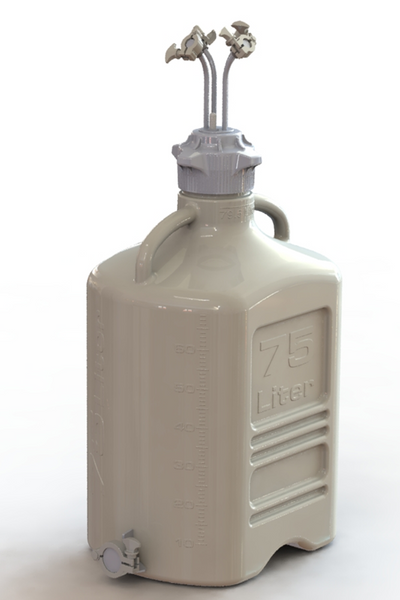 EZBio® Rigid Reservoir, PP, 75L rectangular carboy, 120mm VersaCap ...