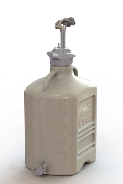 EZBio® Rigid Reservoir, PP, 75L rectangular carboy, 120mm VersaCap ...