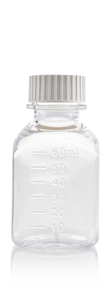EZBio PETG Square Bottle: 60ml Sterile with Cap – Foxx Life Sciences