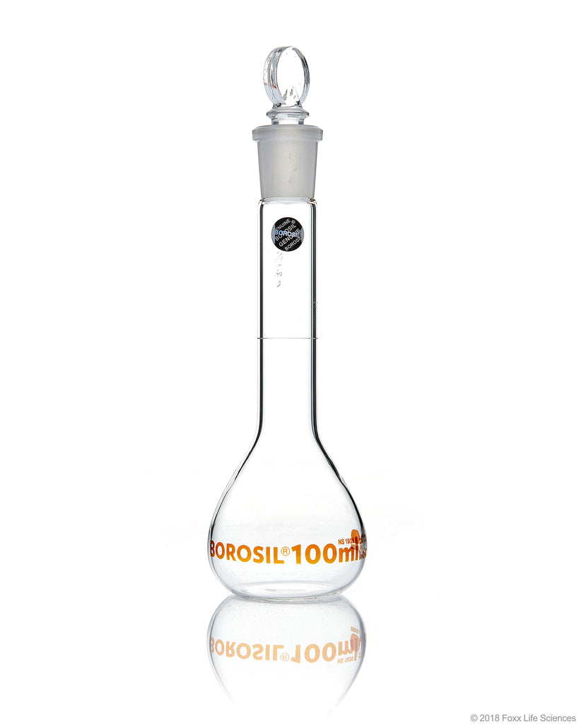 Volumetric Flask, Wide Neck, With Glass I/C Stopper, Class A with Batch ...