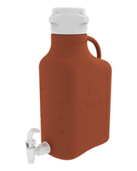 5L (1 Gal) Amber High Density Poly Ethylene (HDPE) Carboy with 83B Cap ...