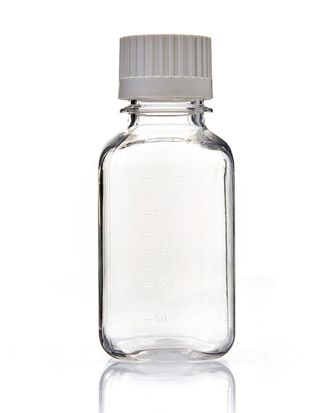 EZBio® Bottle, Polycarbonate (PC), Sterilized, 250mL, Closed Cap, pk/24 ...