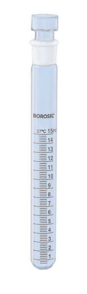 Borosil® Tubes, Test, Reusable, Graduated, Ground Glass with Stoppers ...